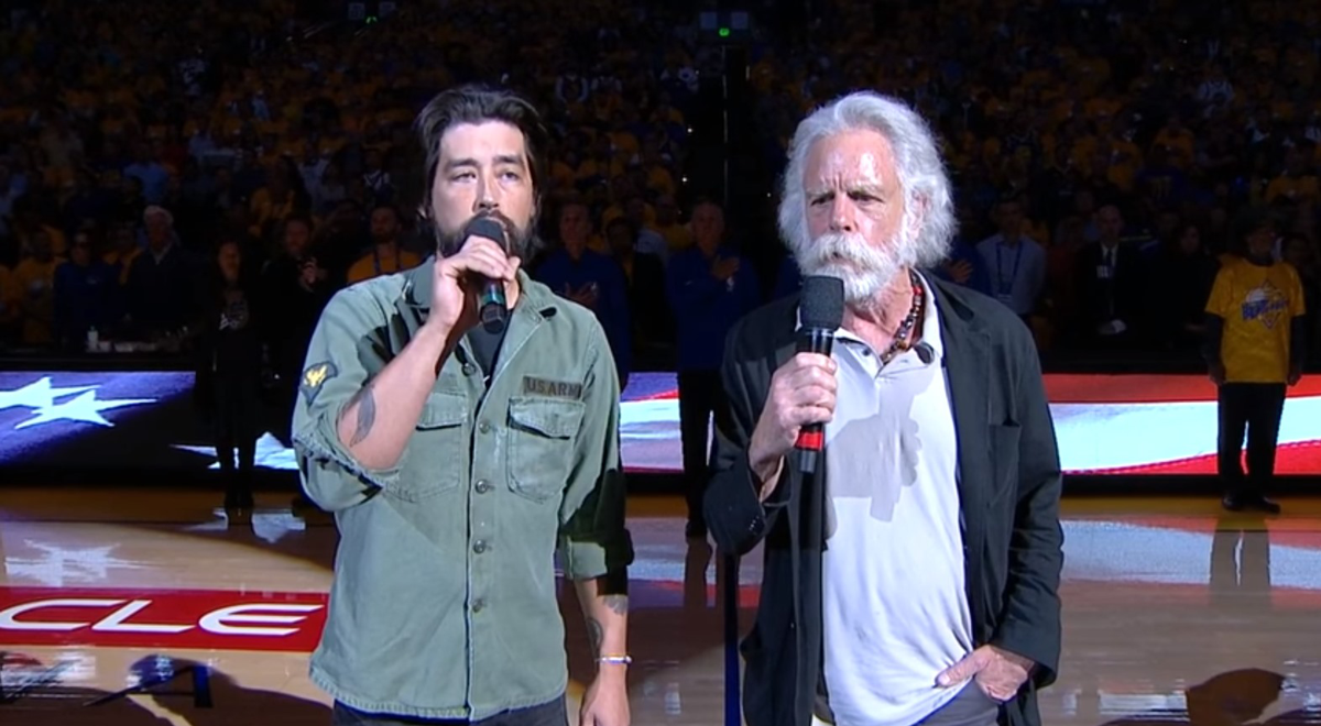 JamBase: Bob Weir & Jackie Greene Sing National Anthem At NBA Game – Blue Rose®